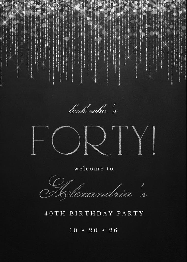 White string lights - Birthday Poster Template | Greetings Island