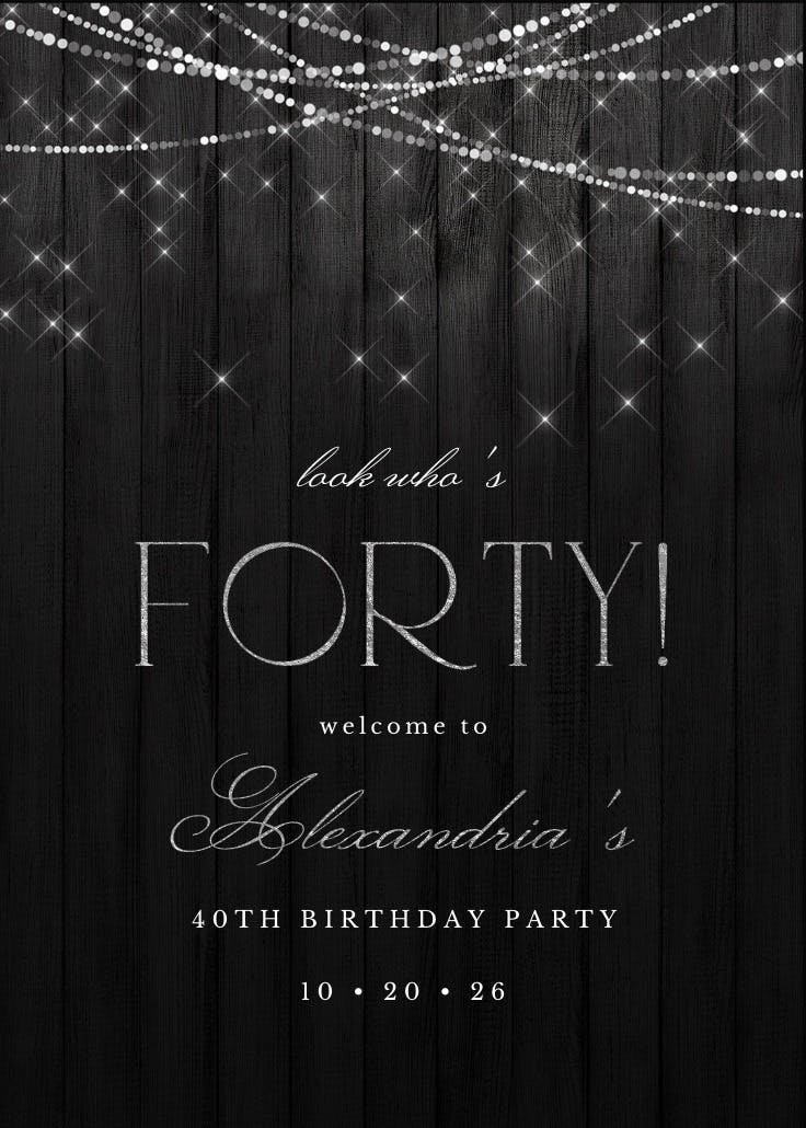 White string lights - Birthday Poster Template | Greetings Island