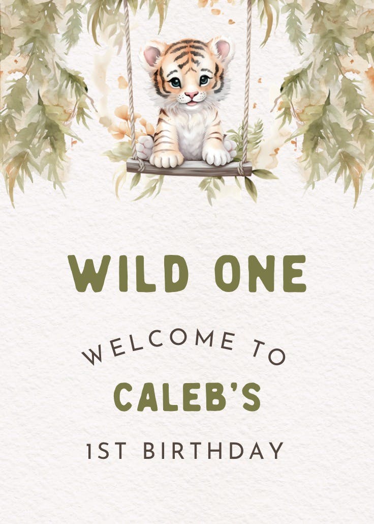 Wild One Tiger - Events Poster Template (Free) | Greetings Island