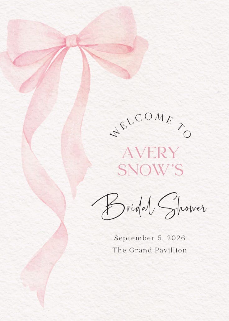 Boldest Bow - Bridal shower Poster Template | Greetings Island