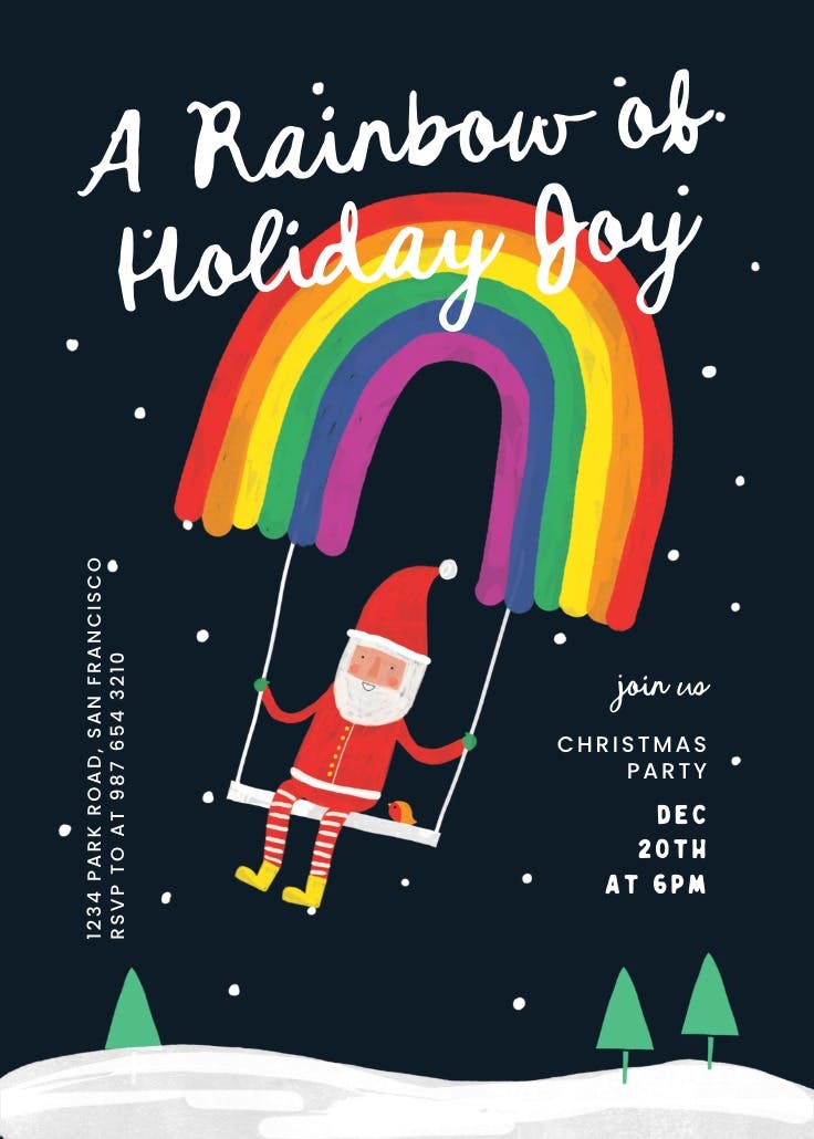 Christmas Rainbow - Events Poster Template (Free) | Greetings Island