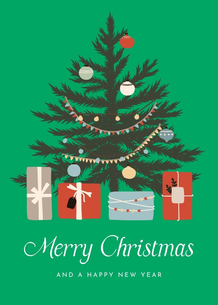 Doodle Christmas Tree - Christmas Poster Template | Greetings Island