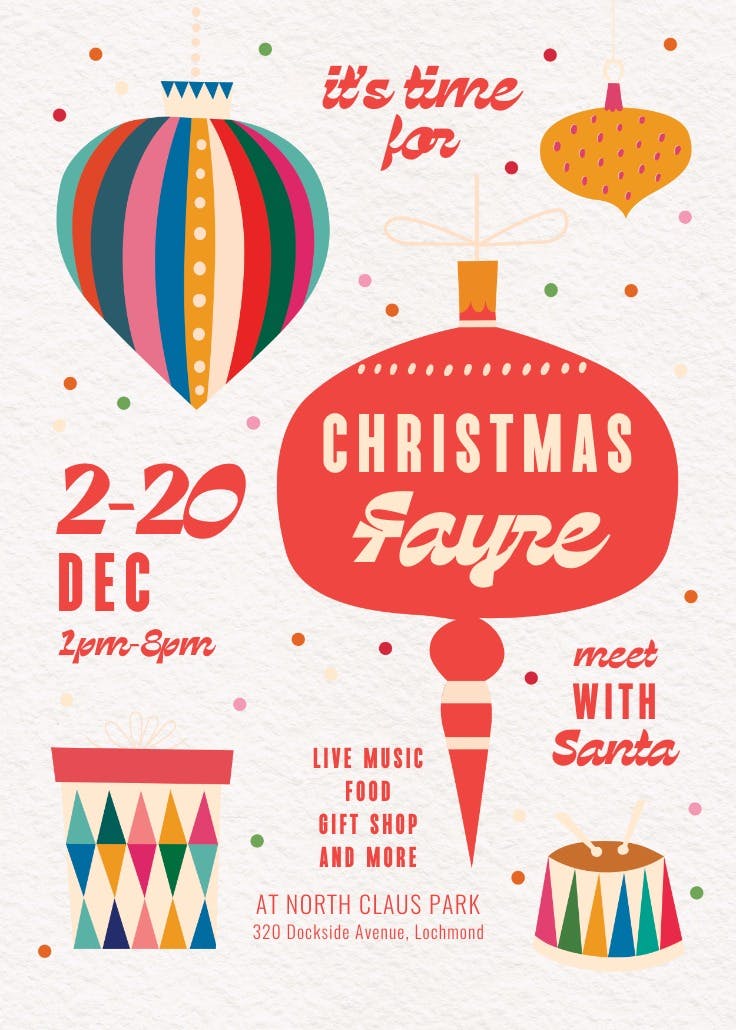 Festive Fayre Fun - Events Poster Template (Free) | Greetings Island