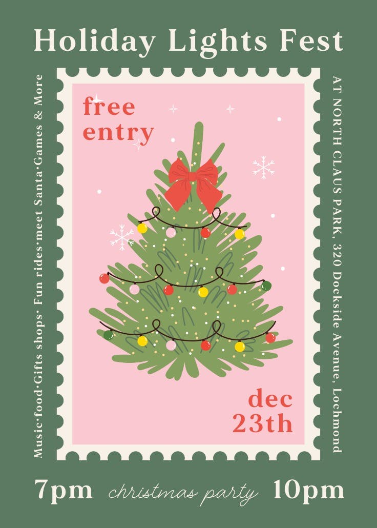 Holiday Lights Fest - Events Poster Template | Greetings Island