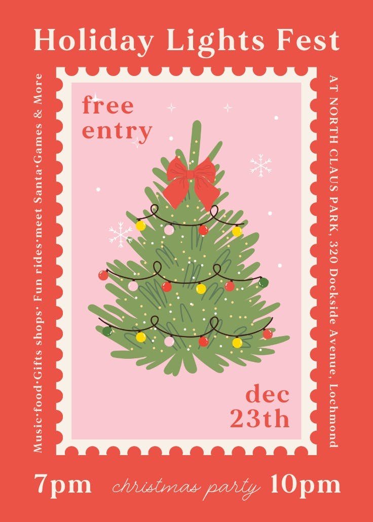 Holiday Lights Fest - Events Poster Template | Greetings Island