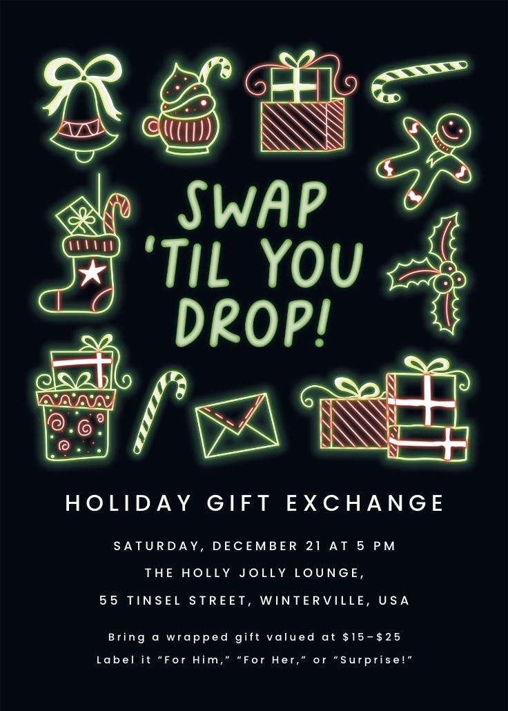 Jolly Neon Glow - Events Poster Template (Free) | Greetings Island