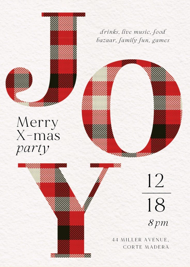 Plaid Joy - Events Poster Template (Free) | Greetings Island