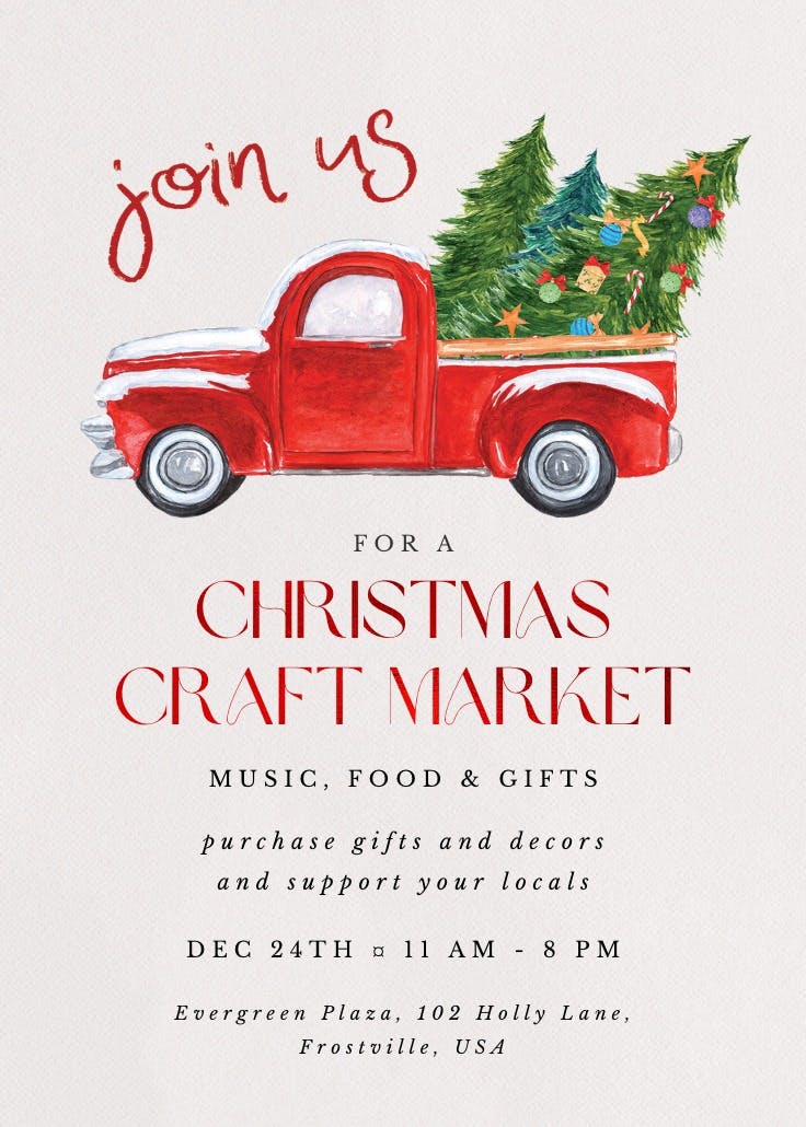 Red Truck - Events Poster Template | Greetings Island