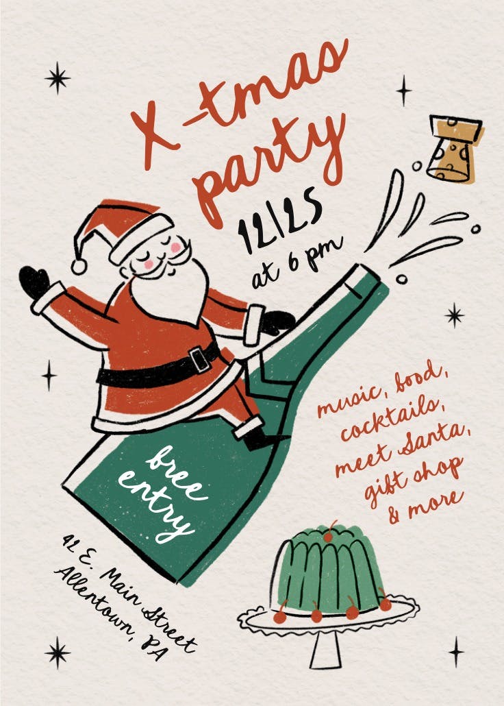 Santa's Pop & Party - Events Poster Template | Greetings Island