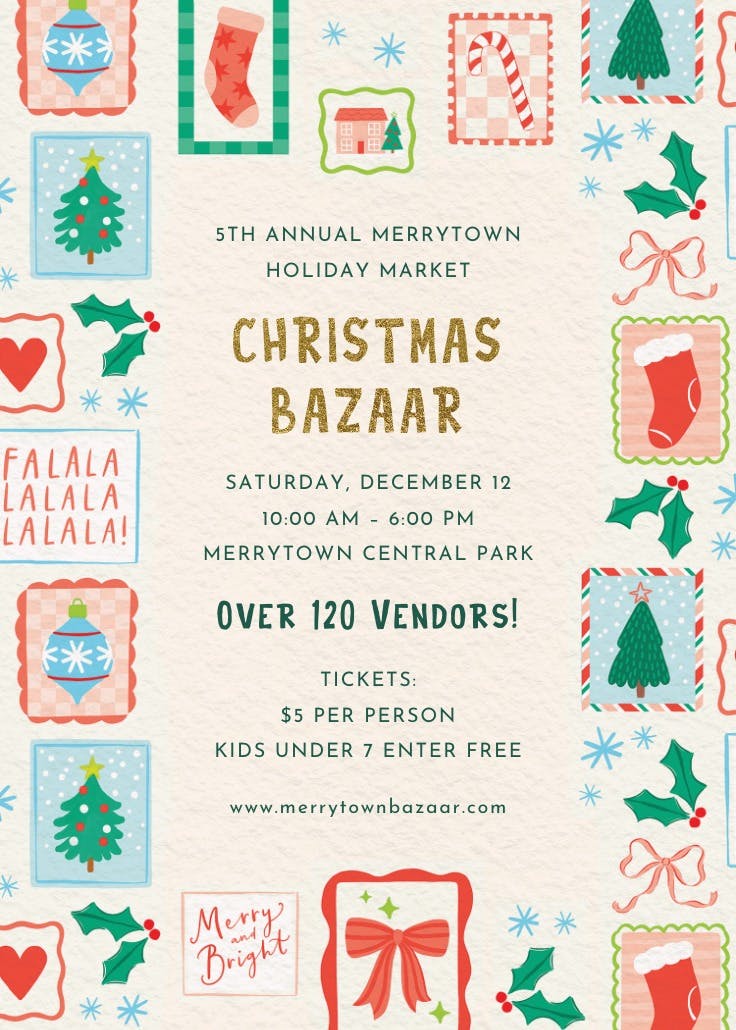 Seasonal Stamps - Events Poster Template | Greetings Island