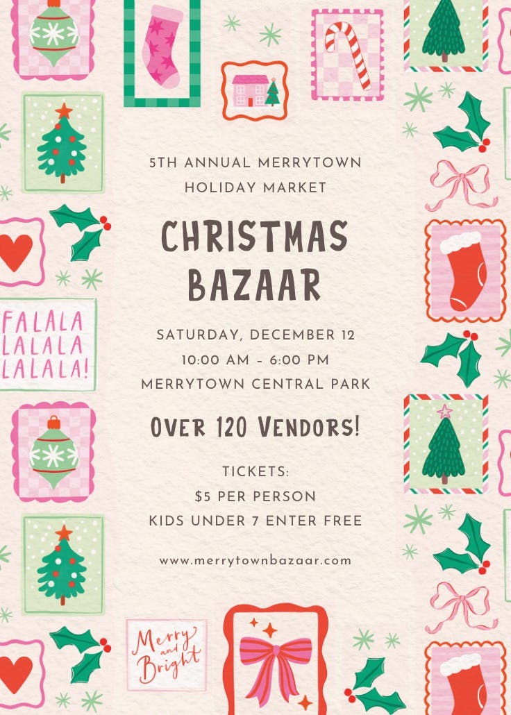 Seasonal Stamps - Events Poster Template | Greetings Island