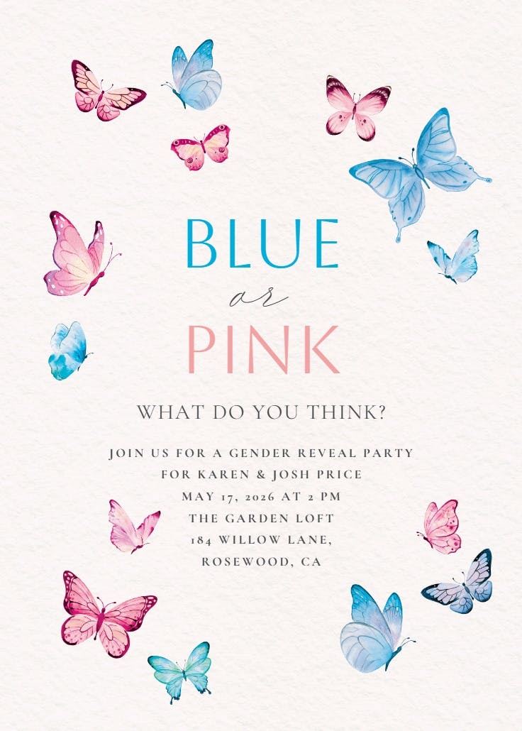 Baby Butterfly - Events Poster Template | Greetings Island