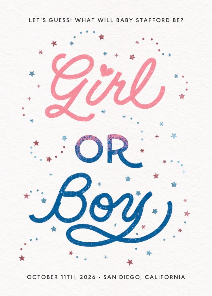 Boy Or Girl - Events Poster Template (Free) | Greetings Island