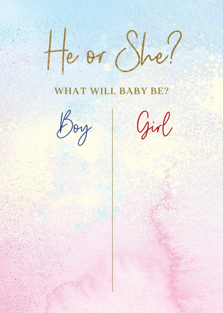 Gentle Pastels - Gender reveal Poster Template | Greetings Island