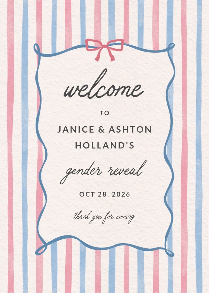 Simple Duo Tone - Gender reveal Poster Template | Greetings Island