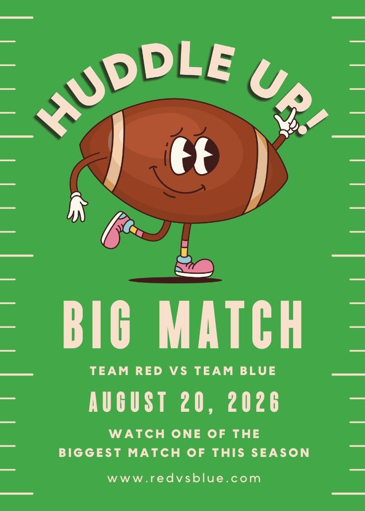 Football Frenzy - Events Poster Template (Free) | Greetings Island