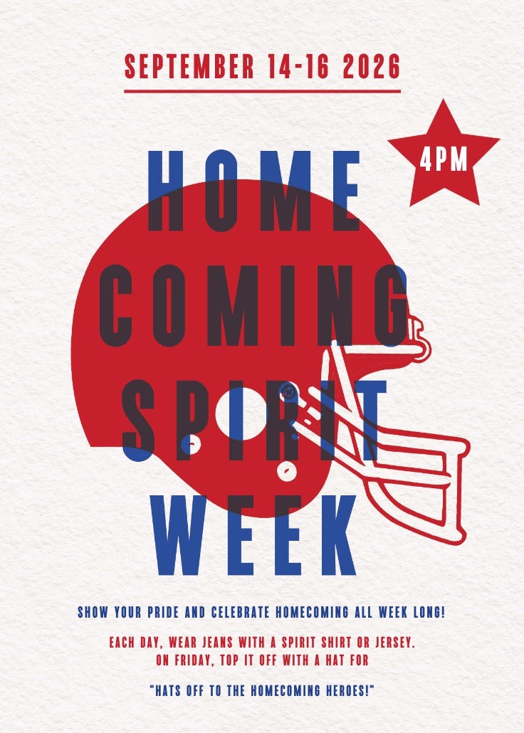 Homecoming Kickoff Week - Homecoming Poster Template (Free) | Greetings ...