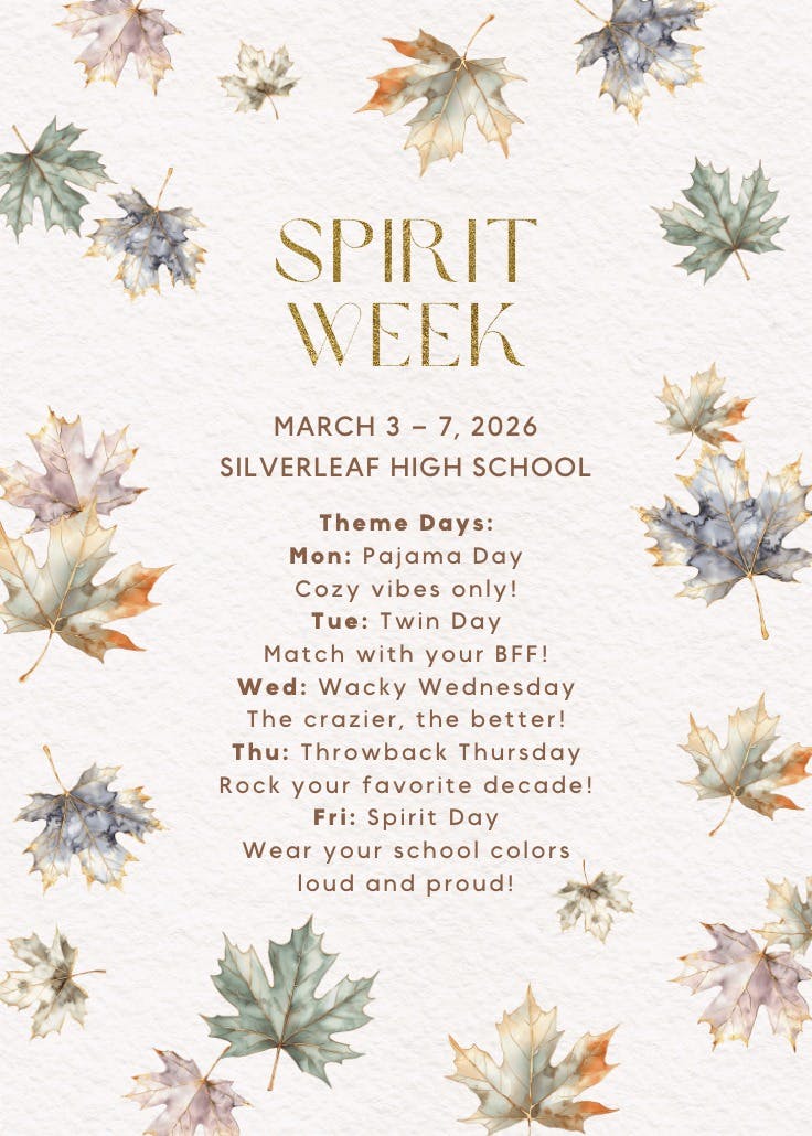 Maple and Gold - Events Poster Template (Free) | Greetings Island