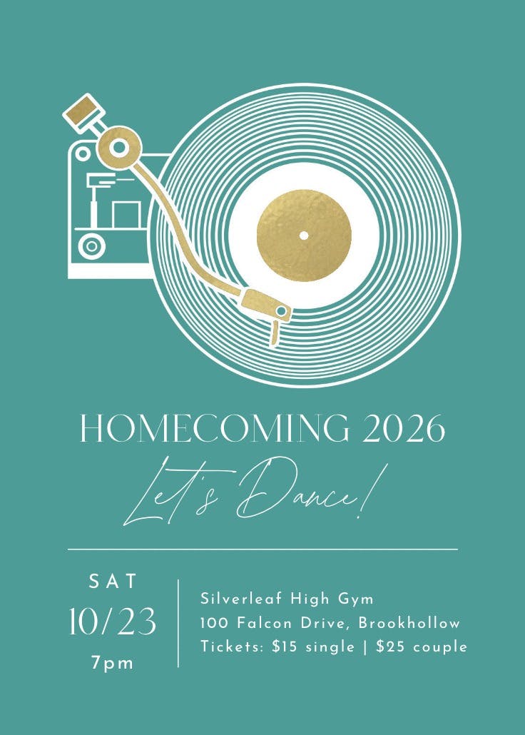 Music Record Player - Events Poster Template (Free) | Greetings Island