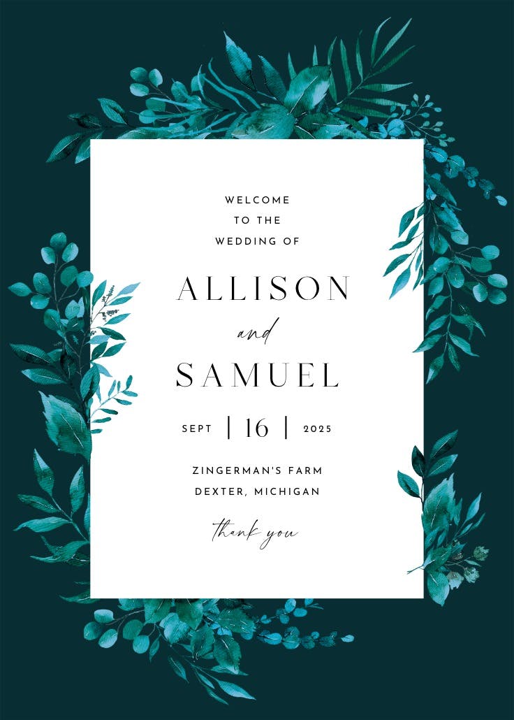 Greenery Border - Events Poster Template | Greetings Island