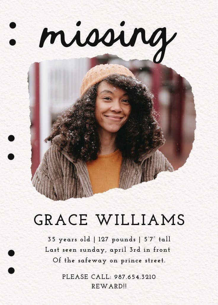 Missing Poster Templates (Free) | Greetings Island