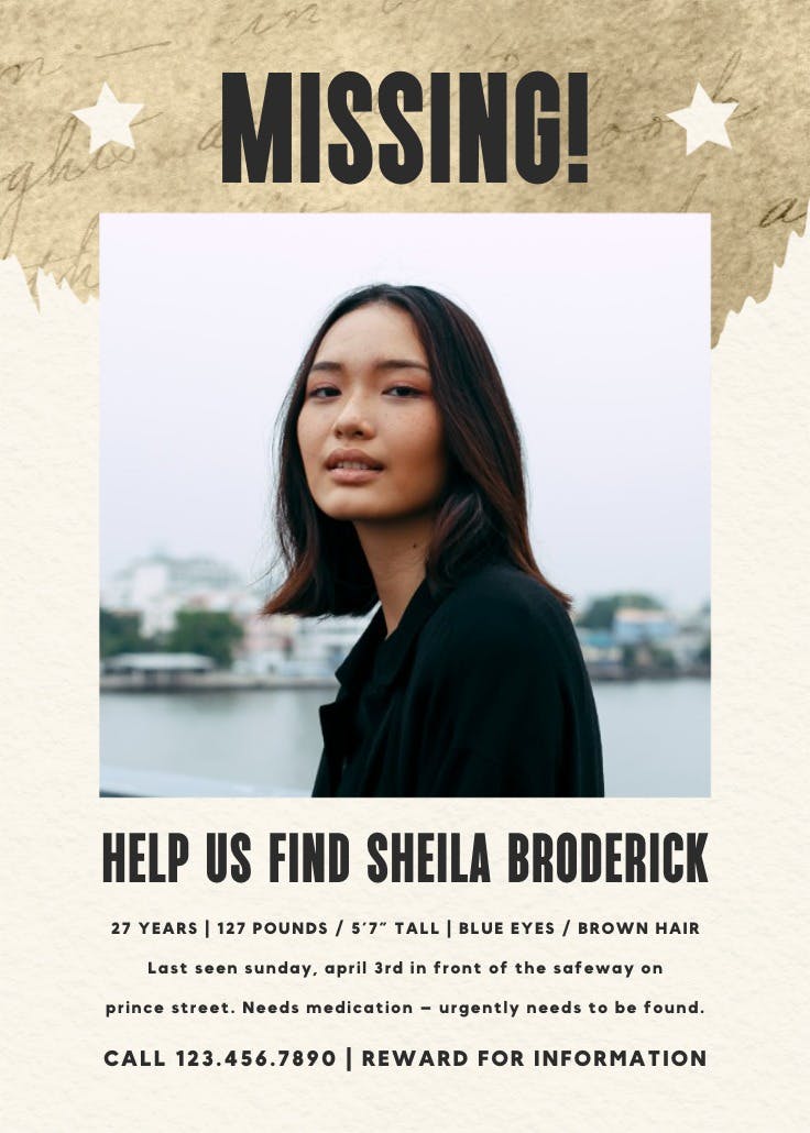 Torn paper - Missing Poster Template (Free) | Greetings Island