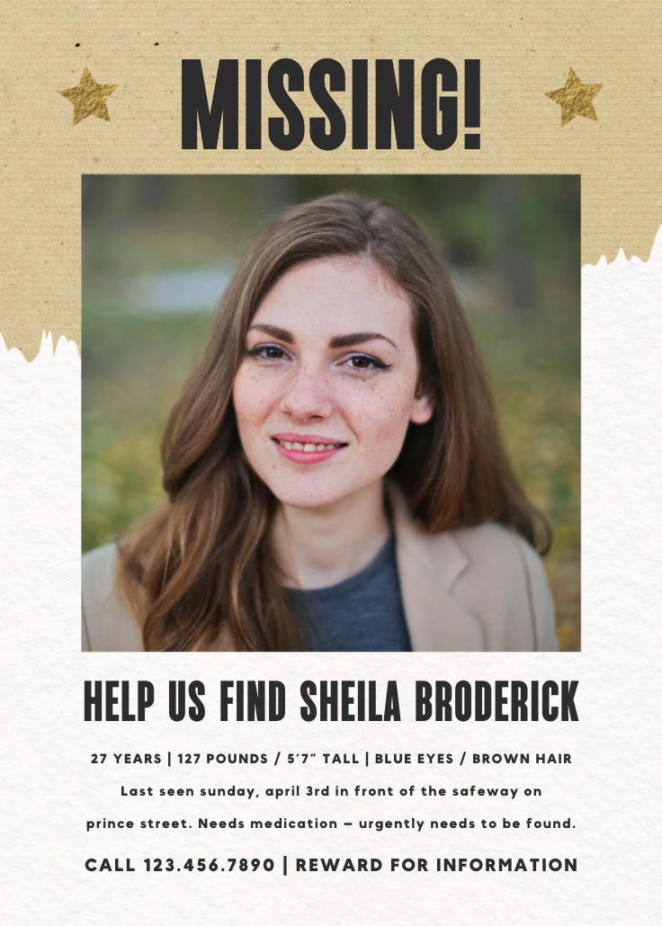 Torn paper - Missing Poster Template (Free) | Greetings Island